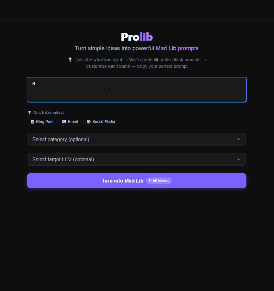 Prolib - AI Prompt Generator